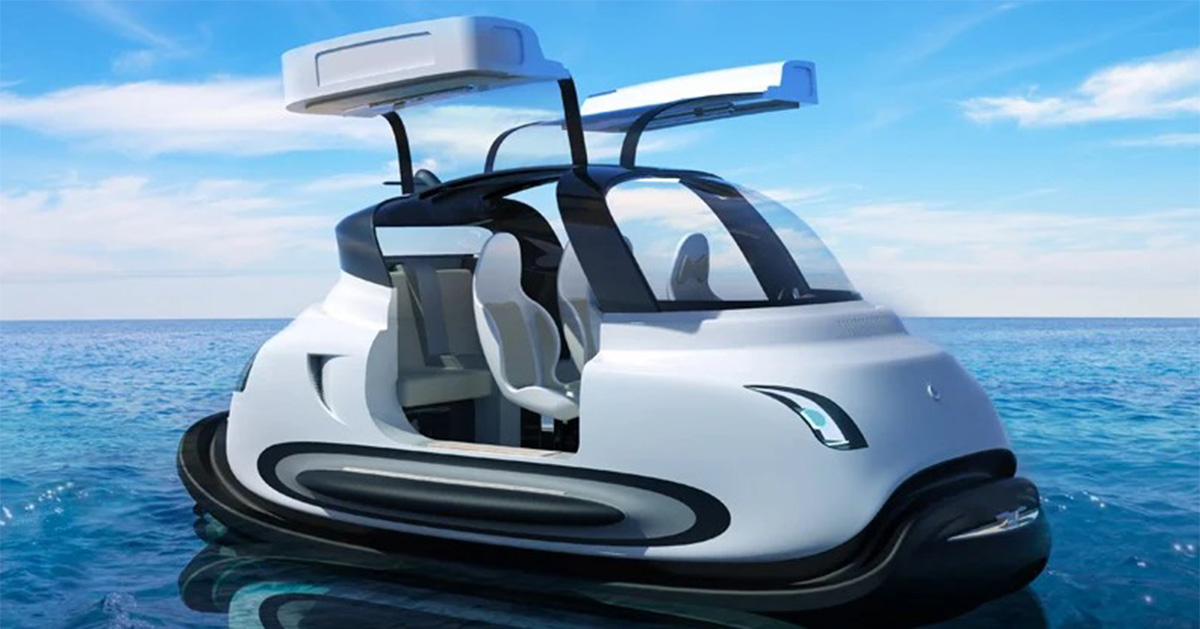 jet capsule reveals multifunctional 'linux' vehicle for water,land+sky ...