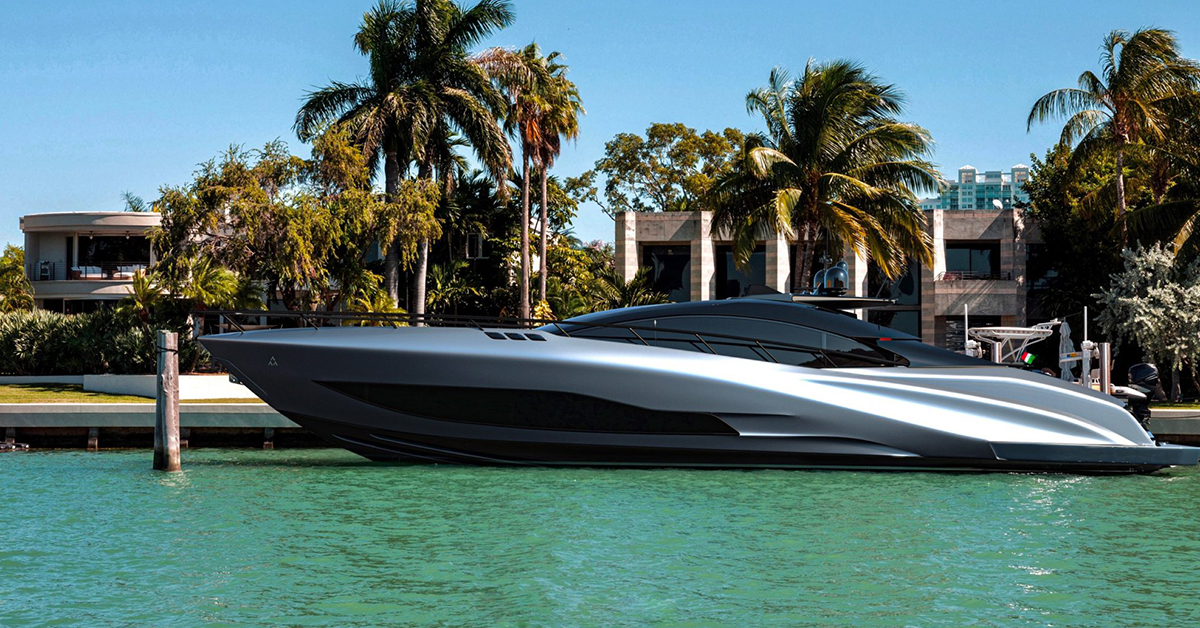 88-foot officina armare A88 gransport yacht inspired by hypercars