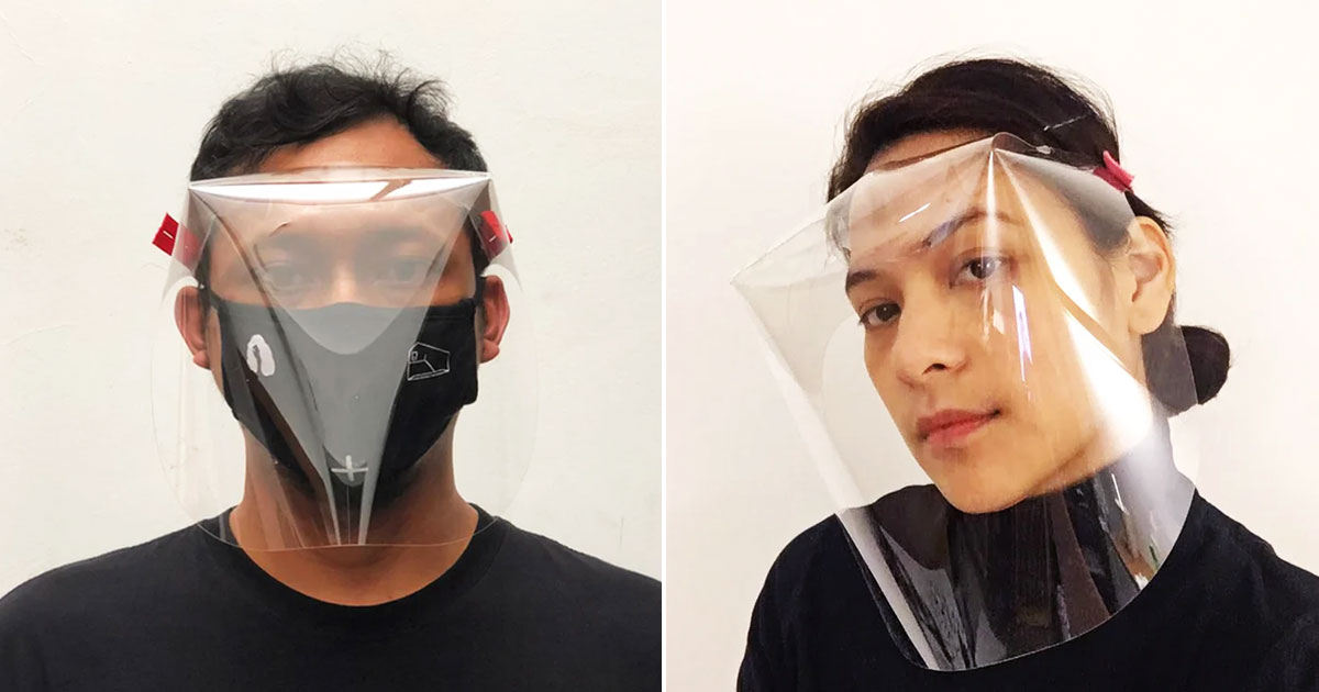 one single piece of plastic makes the 'flatpack faceshield' for medical ...