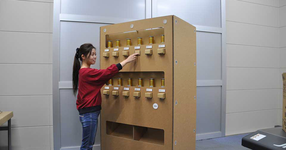 watch how this fully-functional, non-electric cardboard vending machine ...