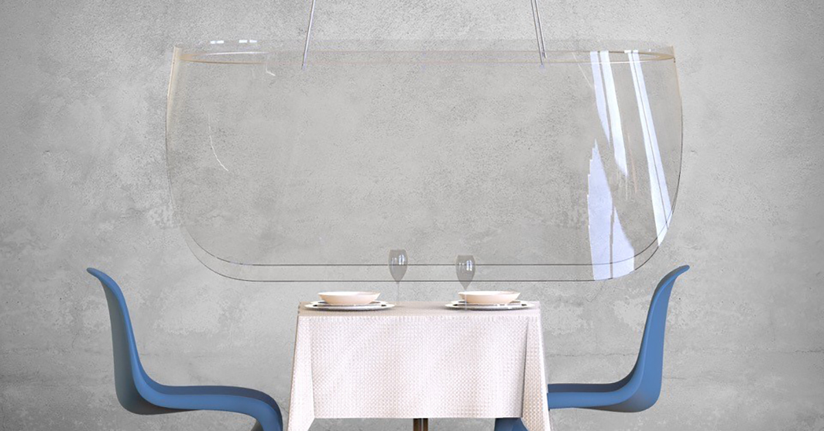 christophe gernigon's hanging shields imagine future of restaurant dining