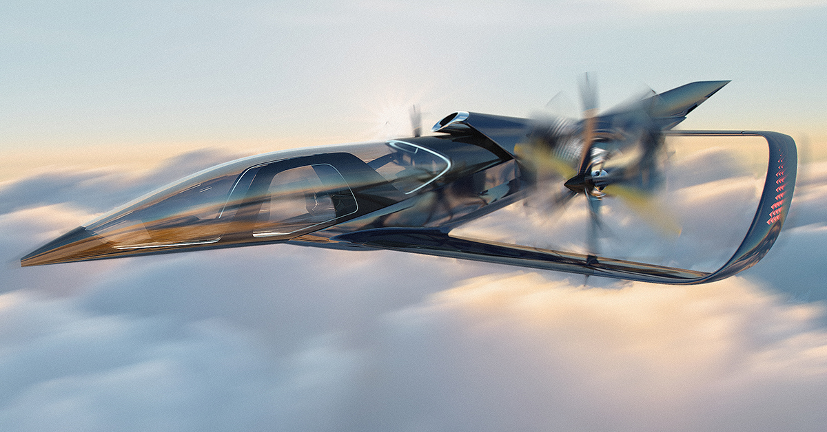 embraer pulse concept car vertically takes off with glass aircraft pod