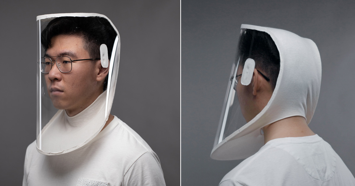 'X-hood' face shield by stuck design offers a wearable isolation shell ...