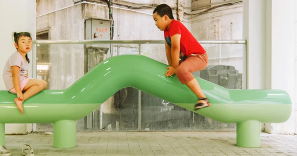 11architecture creates playful sculptural benches for community space ...