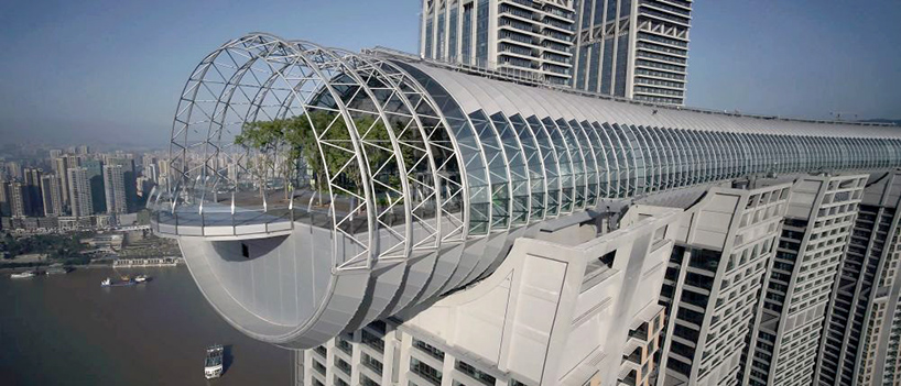 safdie architects' horizontal skyscraper opens to visitors in china