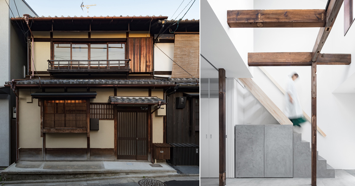 kooo architects renovates traditional machiya house in kyoto with white ...