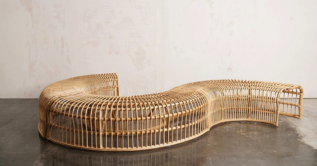 modular rattan couch by boca concept generates multiple letter-shaped ...