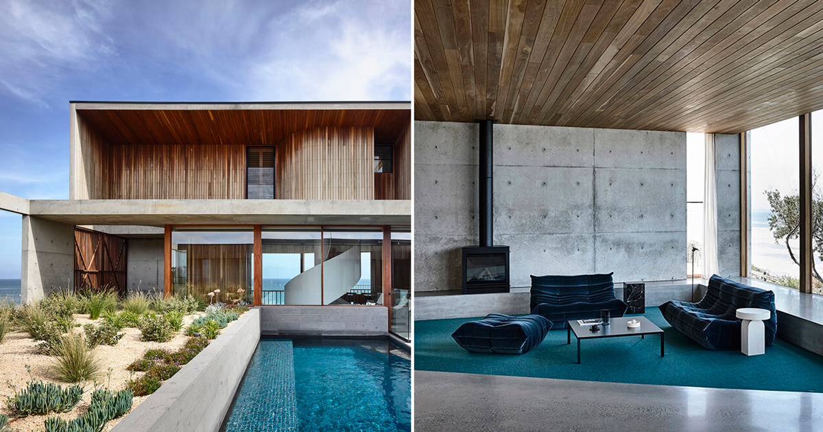 auhaus builds a beachside house around a central courtyard in australia