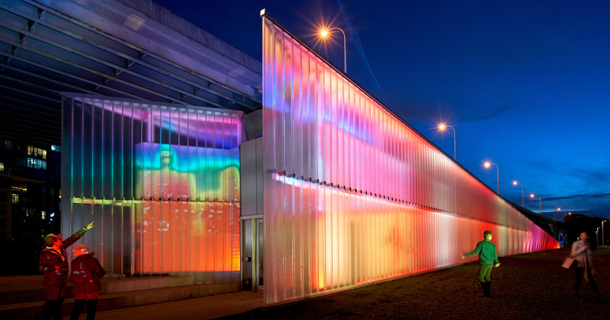 'thermally speaking' light installation changes colors according to ...