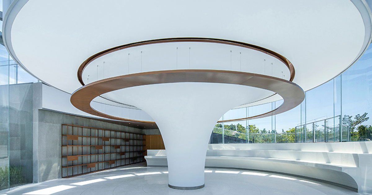 public garden + visitor center by UUA develop around semi-open circular ...