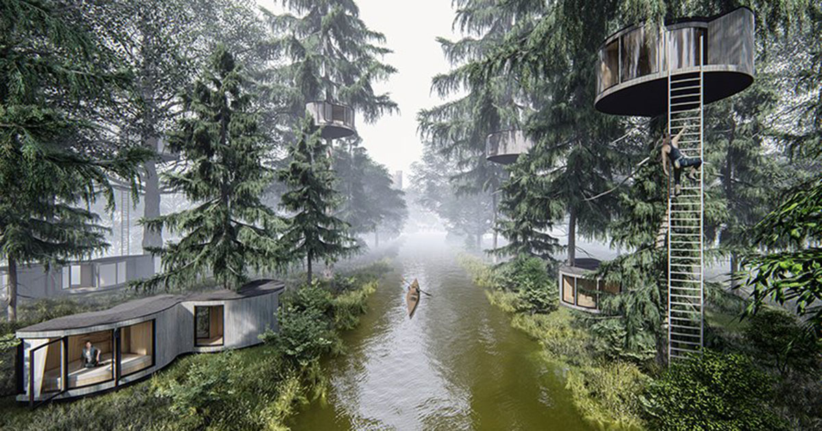 circular treehouse modules by manuel mosquera embrace forest trees in ...