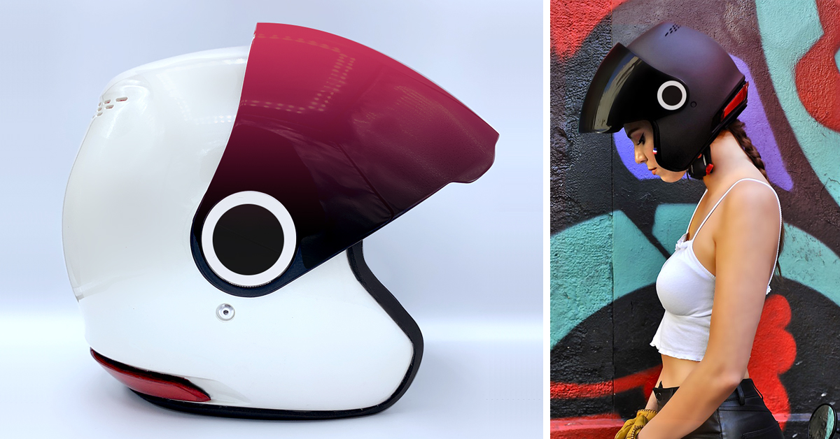 high-visibility kosmos smart helmet calls for help in detected accidents