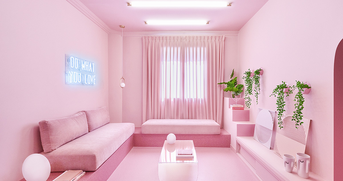 12 shades of pink make up the 'minimal fantasy' apartment in madrid by ...