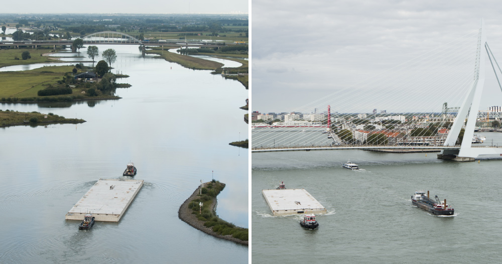 designed by powerhouse company, 'floating office rotterdam' takes shape
