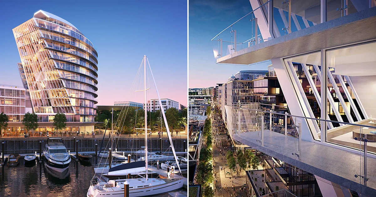 rafael viñoly designs a waterfront residential complex for washington DC