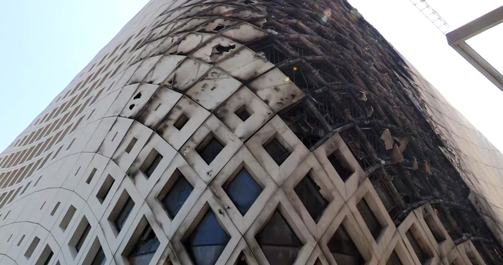 fire erupts inside zaha hadid-designed building in beirut