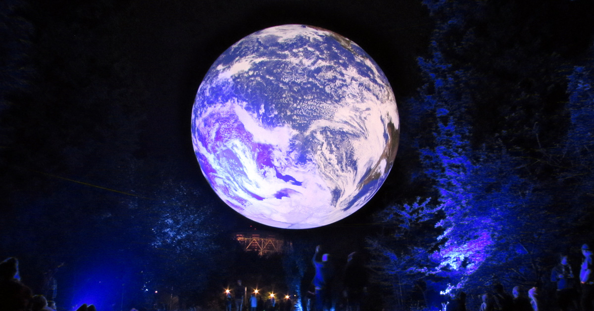 'gaia', luke jerram's seven-meter diameter earth sculpture, is ...