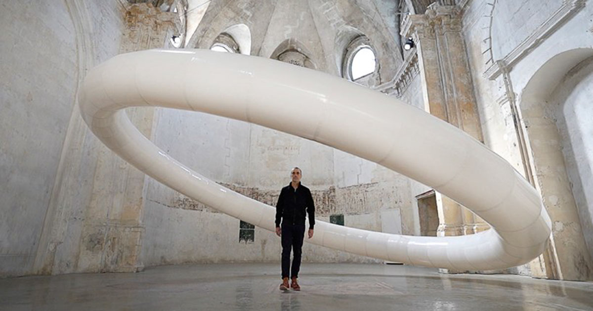 vincent leroy exhibits 'boreal halo' within 17th-century church in france
