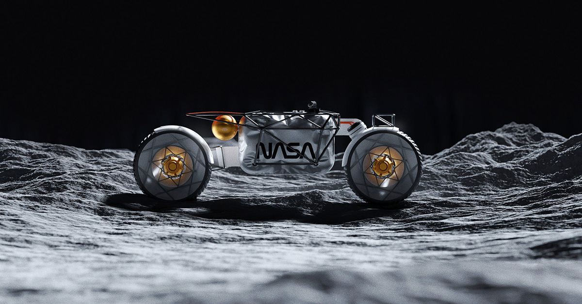 andrew fabishevskiy envisions an electric NASA motorcycle for moon ...