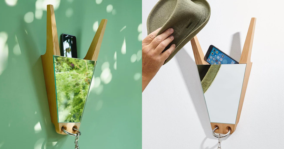 giulio iacchetti references sardinian carnival masks to design 'boès' mirror