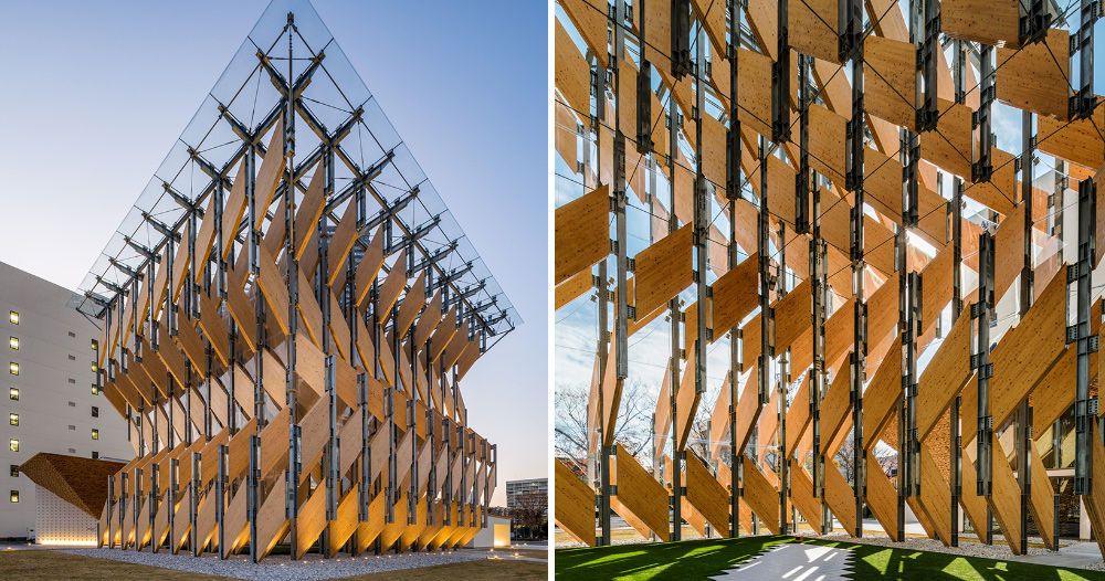 kengo kuma builds temporary pavilion in japan from CLT panels
