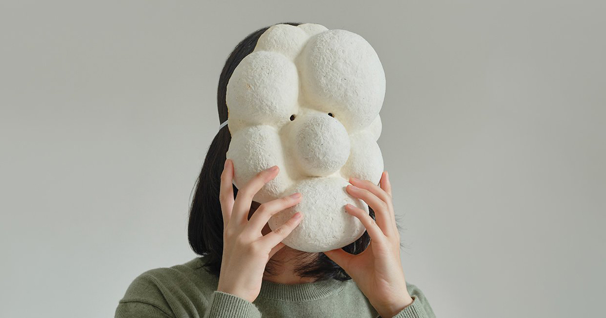 kuo duo creates mushroom mycelium masks to promote biomaterials
