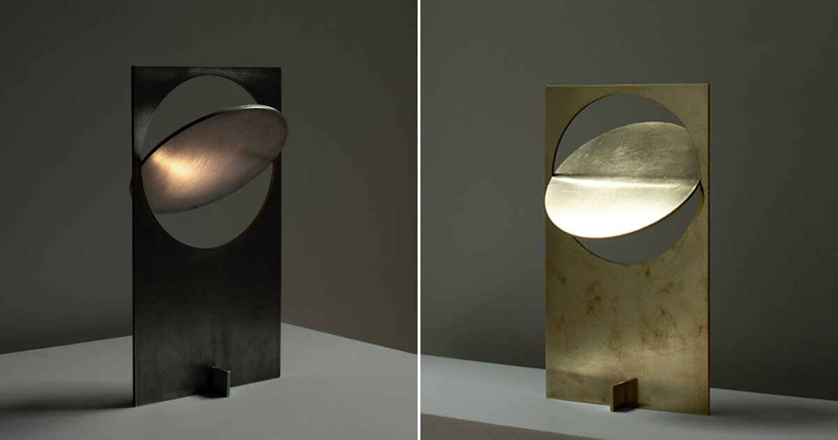 raw metal and pure geometry form manu bañó's OBJ-01 lamp