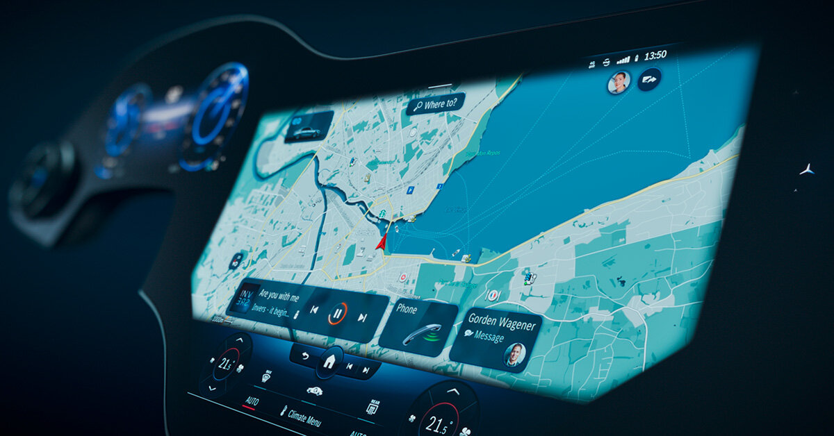 mercedes-benz unveils the MBUX hyperscreen, a 56-inch infotainment system