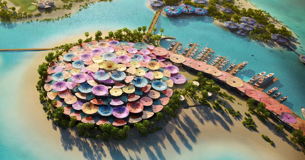 foster + partners plans 'coral bloom' for the red sea project
