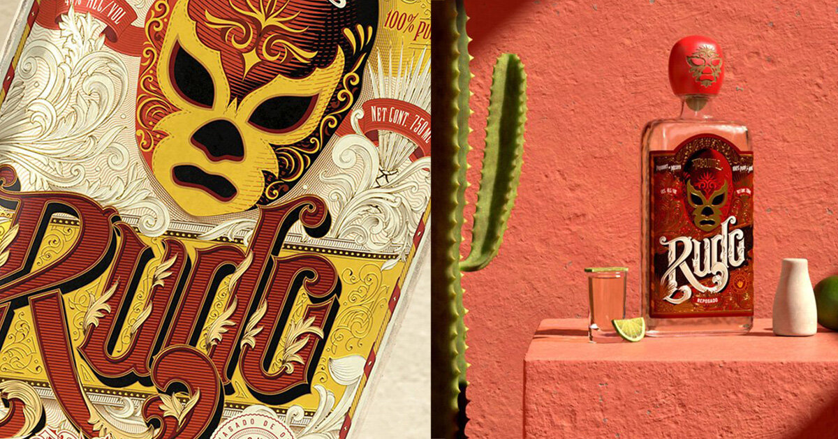 mexican wrestling masks & intricate flourishes adorn new tequila bottle ...