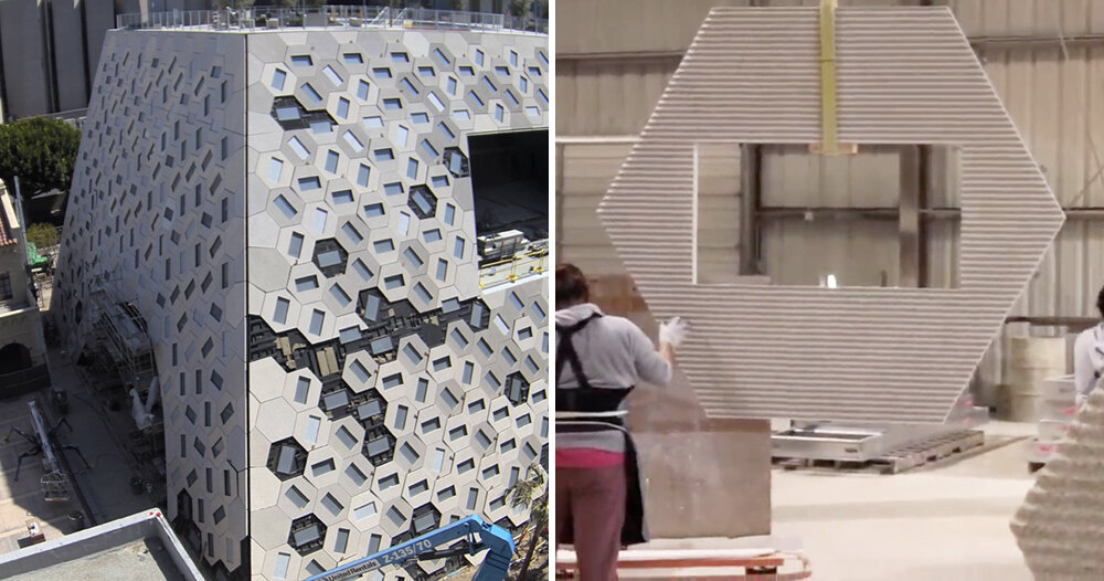 take an inside look at the facade fabrication of OMA's audrey irmas ...