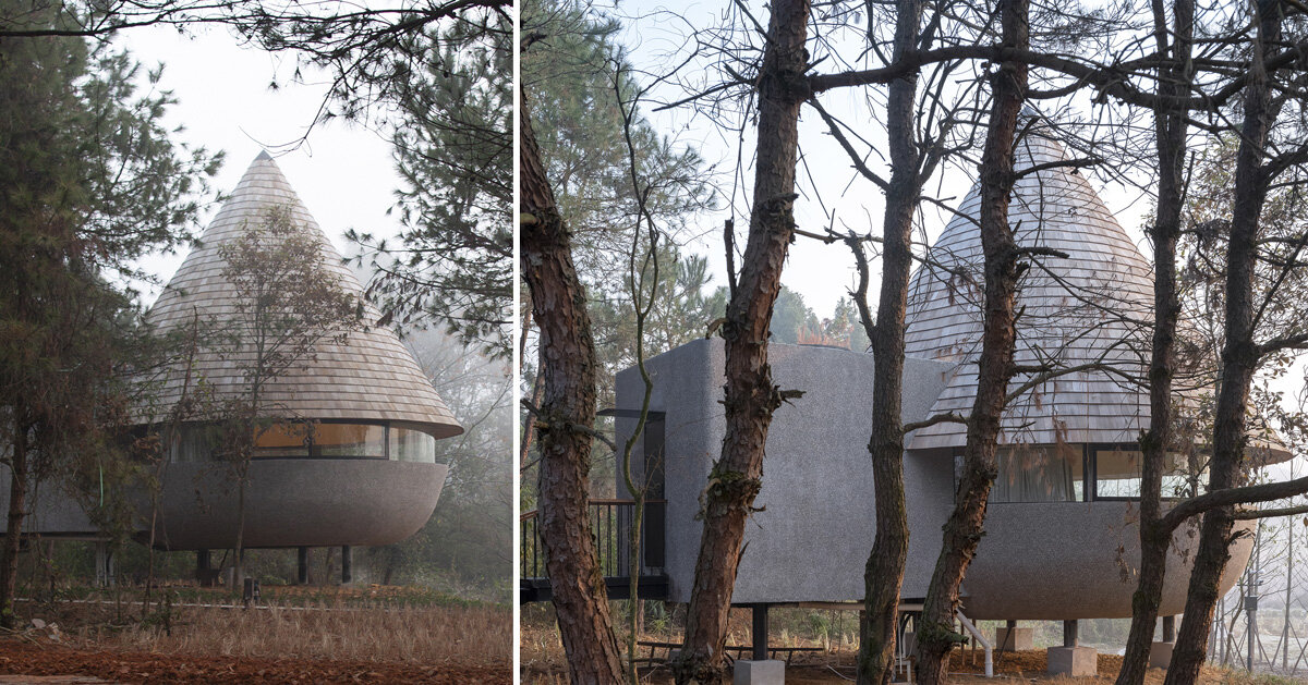 ZJJZ tops 'the mushroom' guest house with cone-shaped roof in china's ...