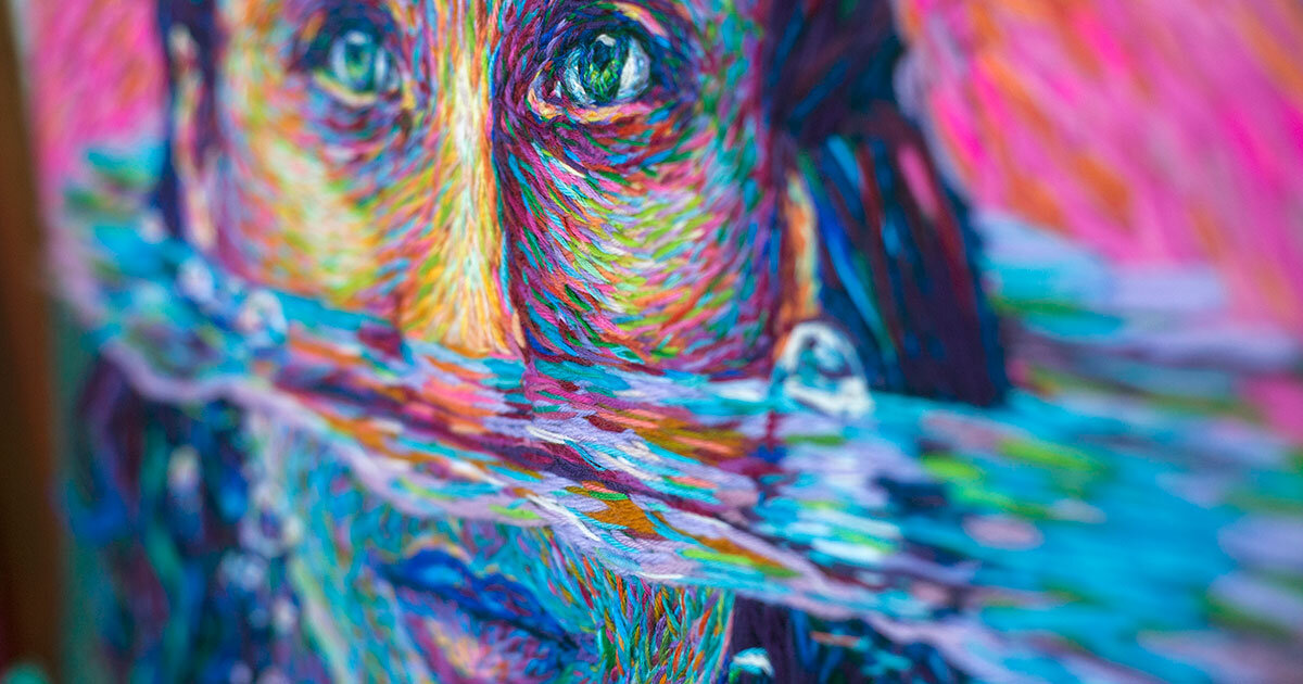 danielle clough's embroidery reels upcycled under-water artistry