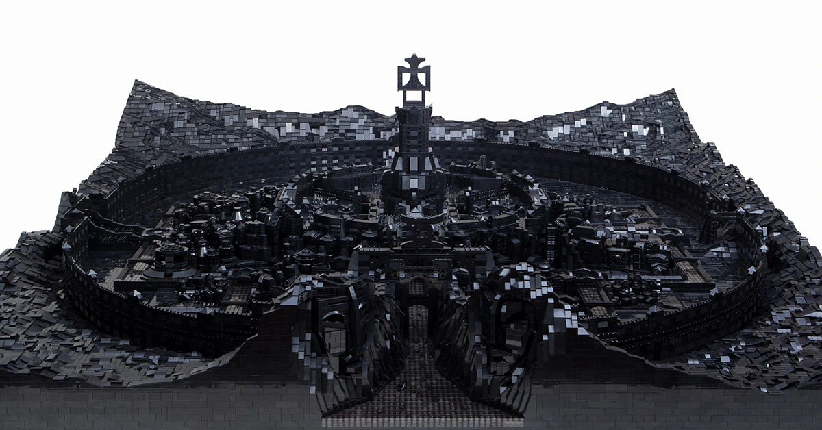 ekow nimako renders an afrofuturistic cityscape in 100,000 black LEGO ...