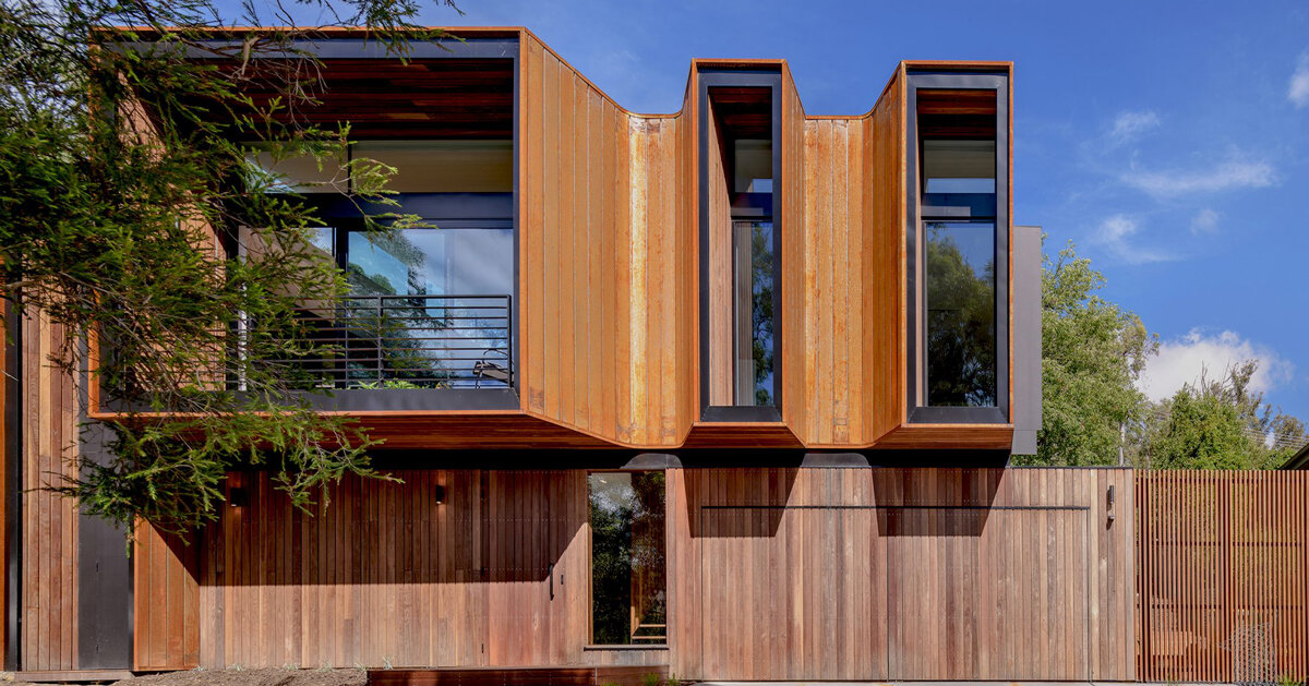 extruded windows clad in corten steel complete ben walker architects ...