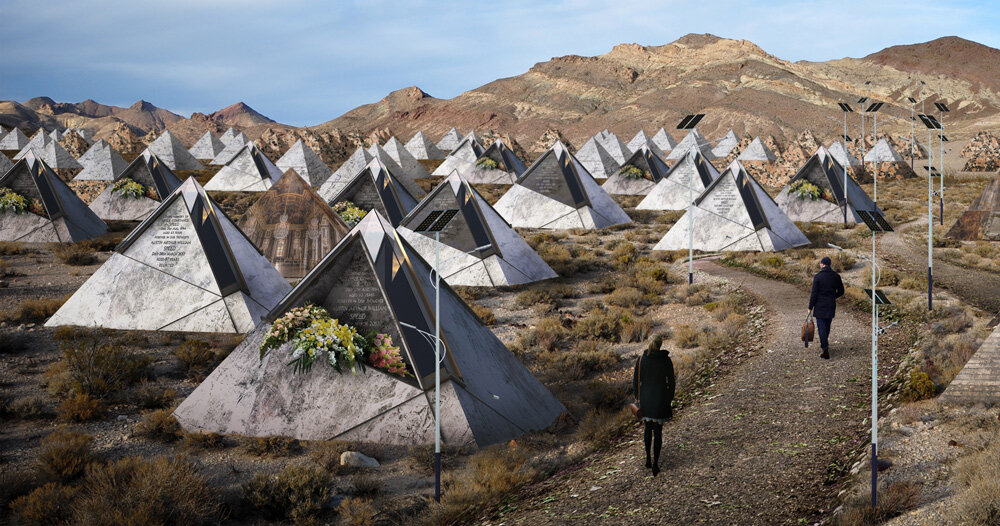 inside pyramid city, a modern necropolis in the american desert