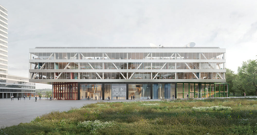 office KGDVS designs green brussels headquarters for broadcaster VRT
