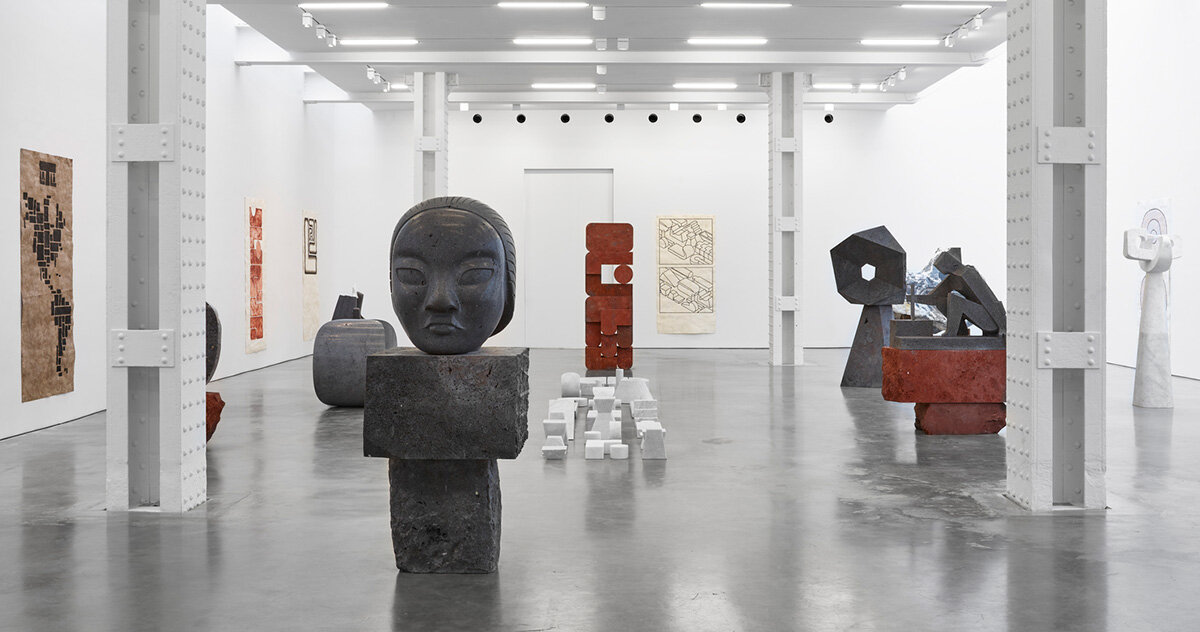 pedro reyes sets carved stone sculptures in dialogue with amate paper ...