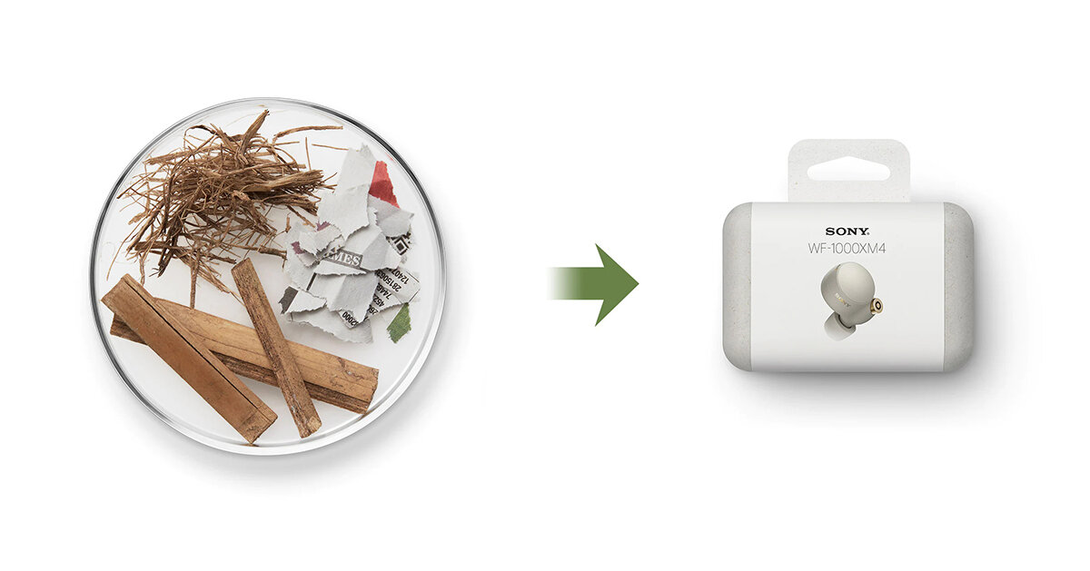 sony evolves sustainable packaging from bamboo sugarcane+recycled paper