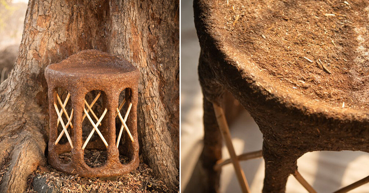 this stool made of clay, sand and organic waste is reborn through the earth