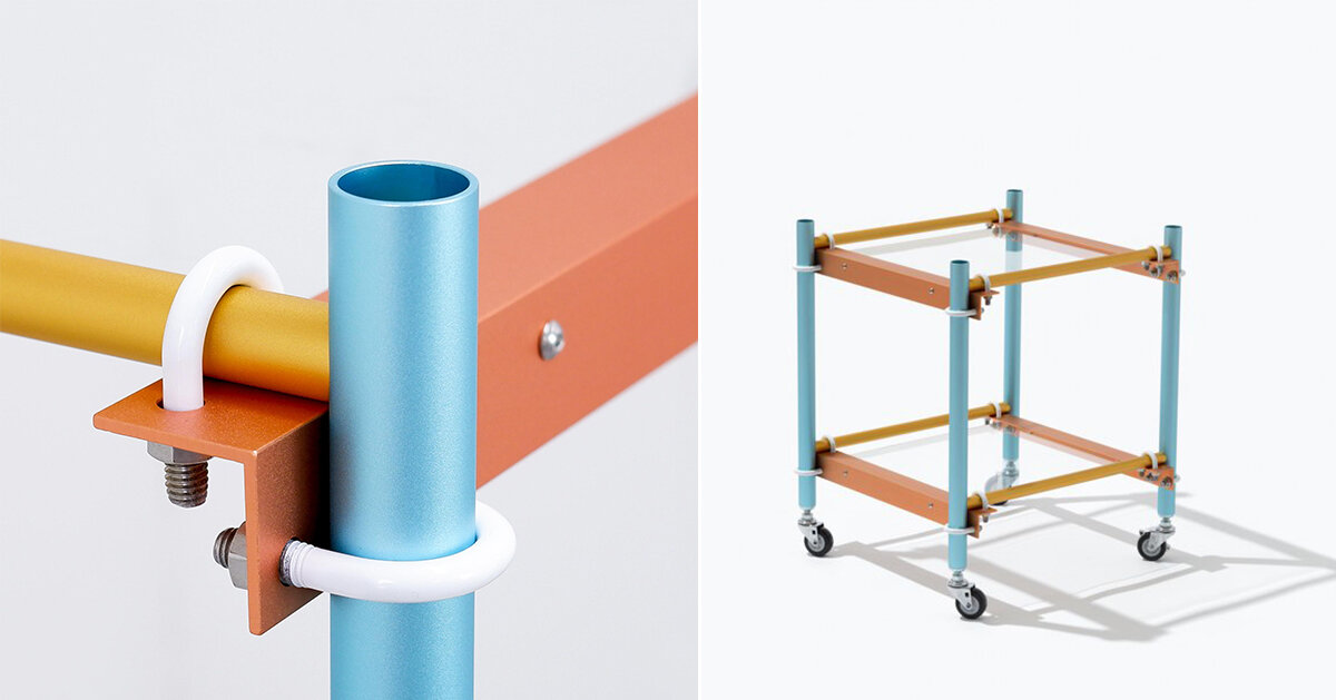1/plinth studio converts pipes and U-bolt joints into vibrant furniture