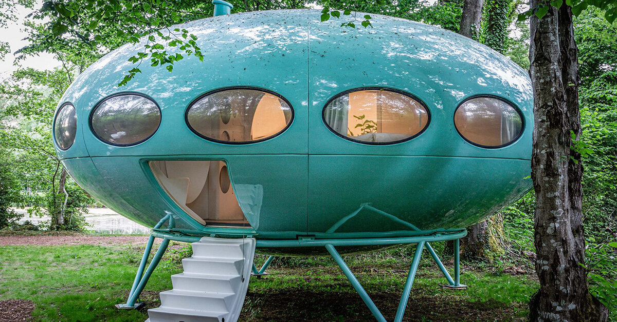 spend the night at a restored 1960s futuro house in somerset's marston park
