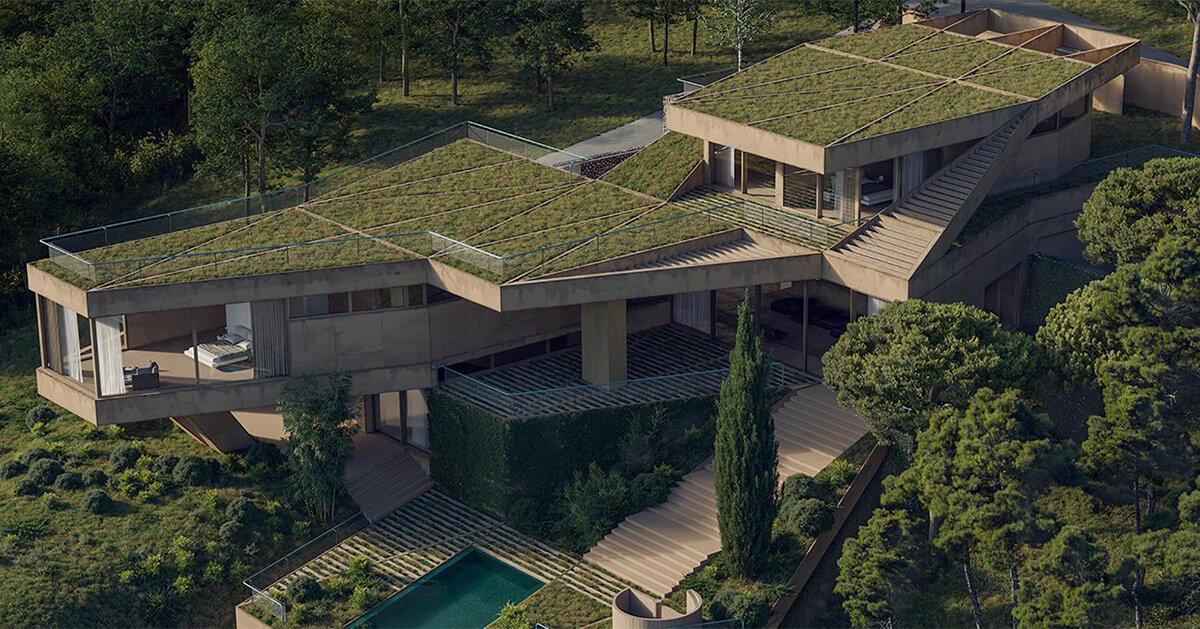 triangular configurations form brutalist residence by laboratory of ...