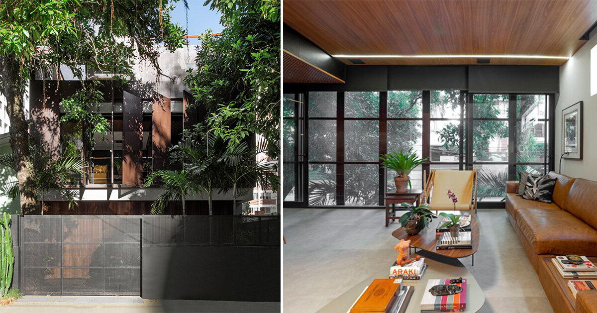 vertical screens clad pimont arquitetura's house in brazil to achieve ...