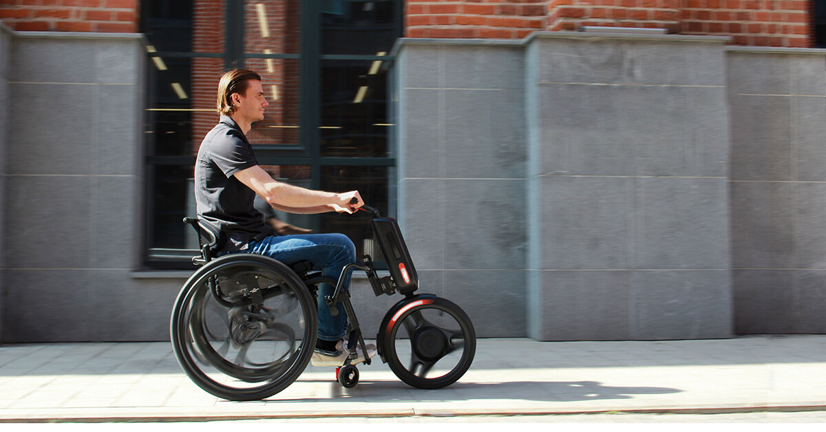 turn a wheelchair into an electric vehicle with the UNAwheel maxi