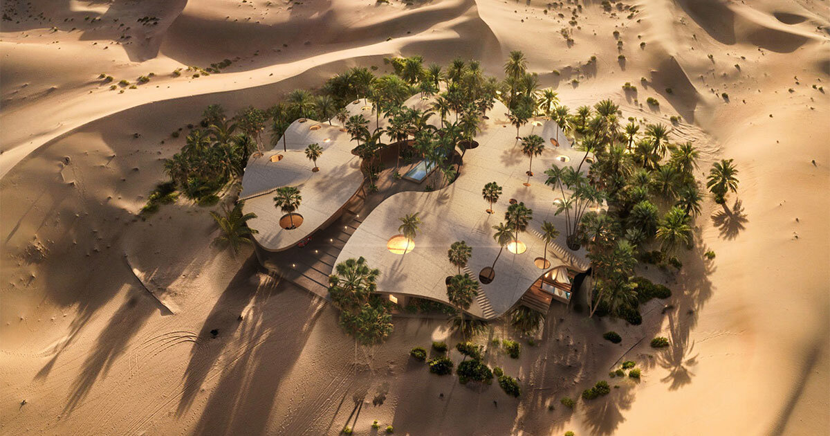 jasper architects unveils immersive hotel oasis in kuwait's golden dunes