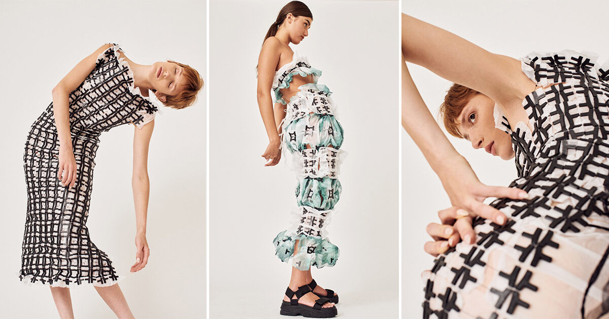 'unboxing' series is made from a flexible textile with 3D printed joints