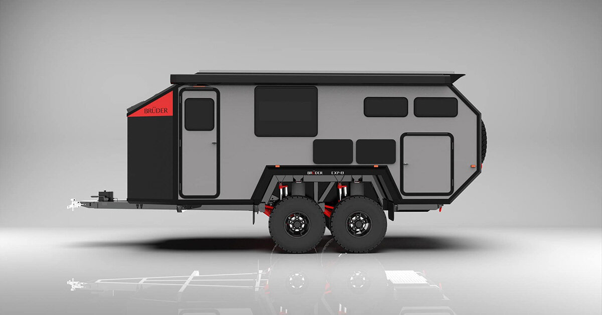 bruder EXP-8 off-road camper is an off-grid luxurious trailer