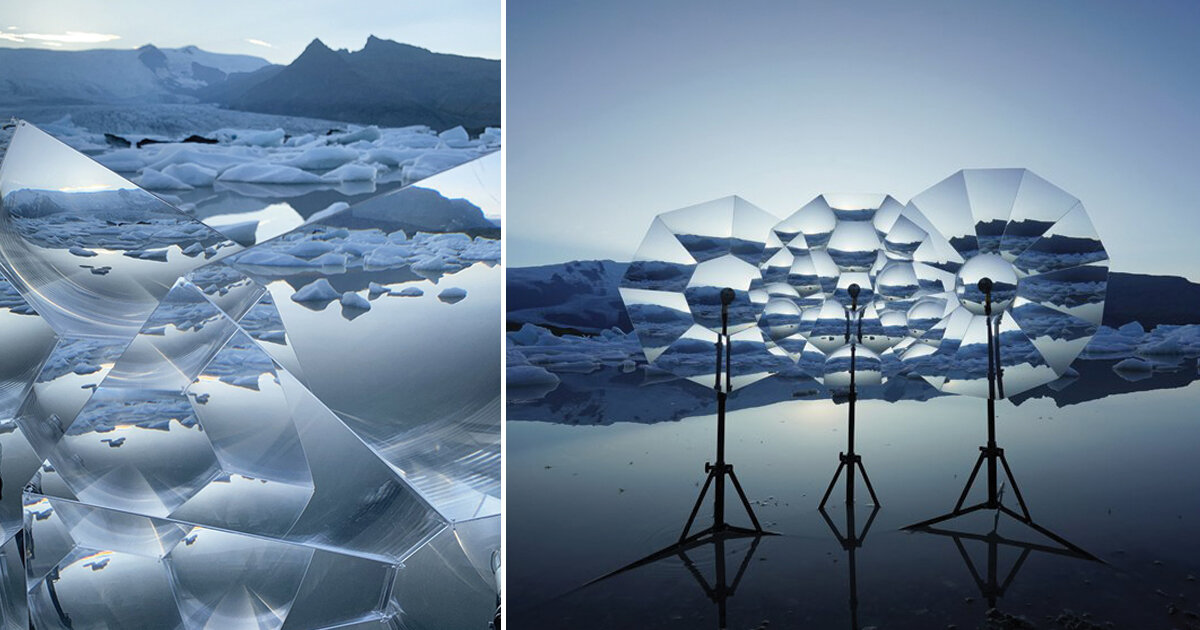 vincent leroy tests his new optical installation lenscape in iceland