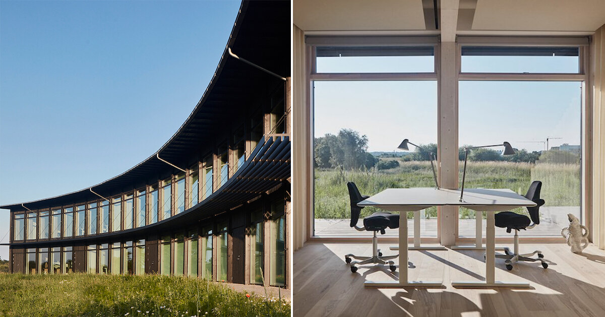 curved layout forms intimate working environment promoting well-being